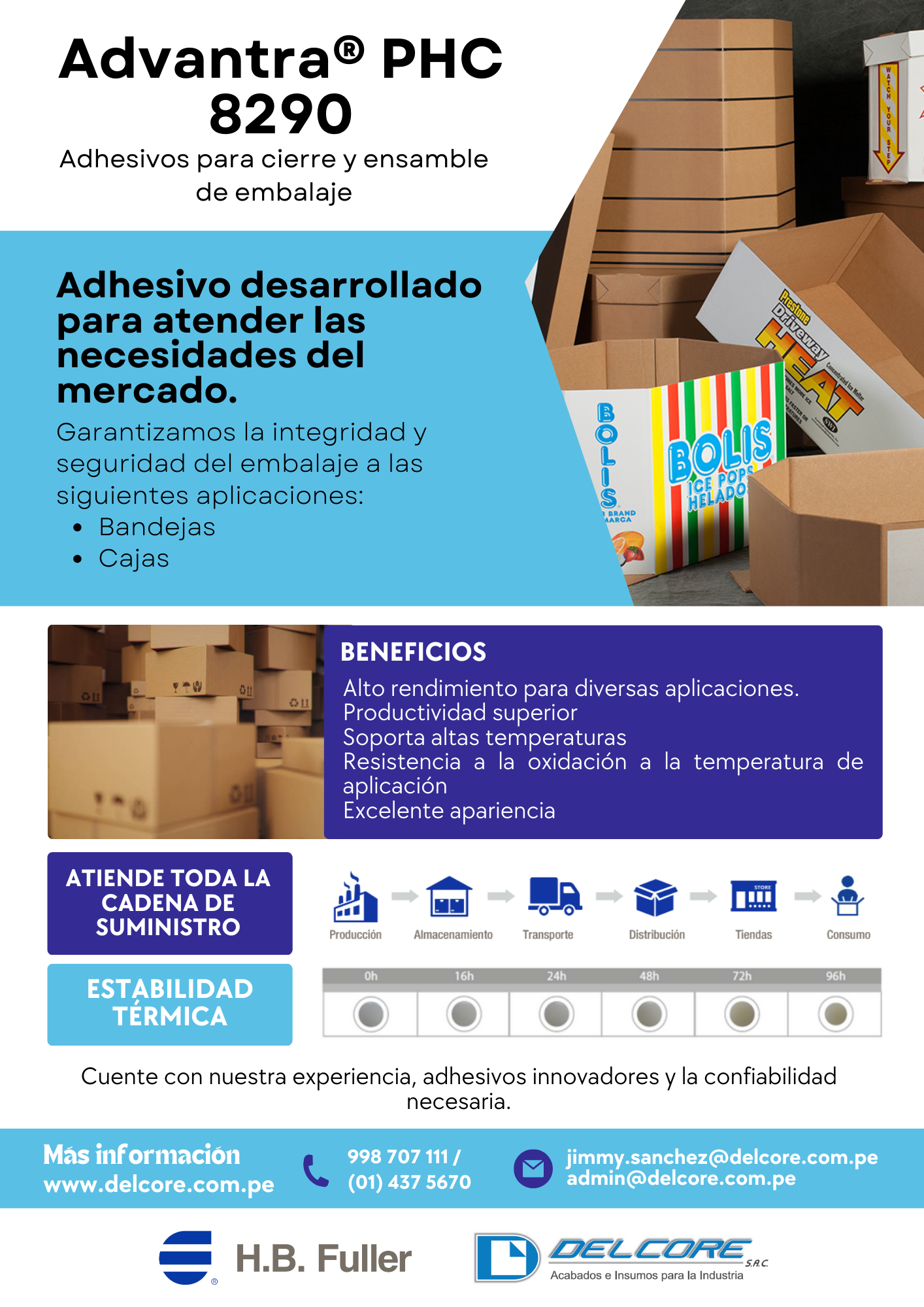 La línea de adhesivos Advantra® para embalajes - DELCORE